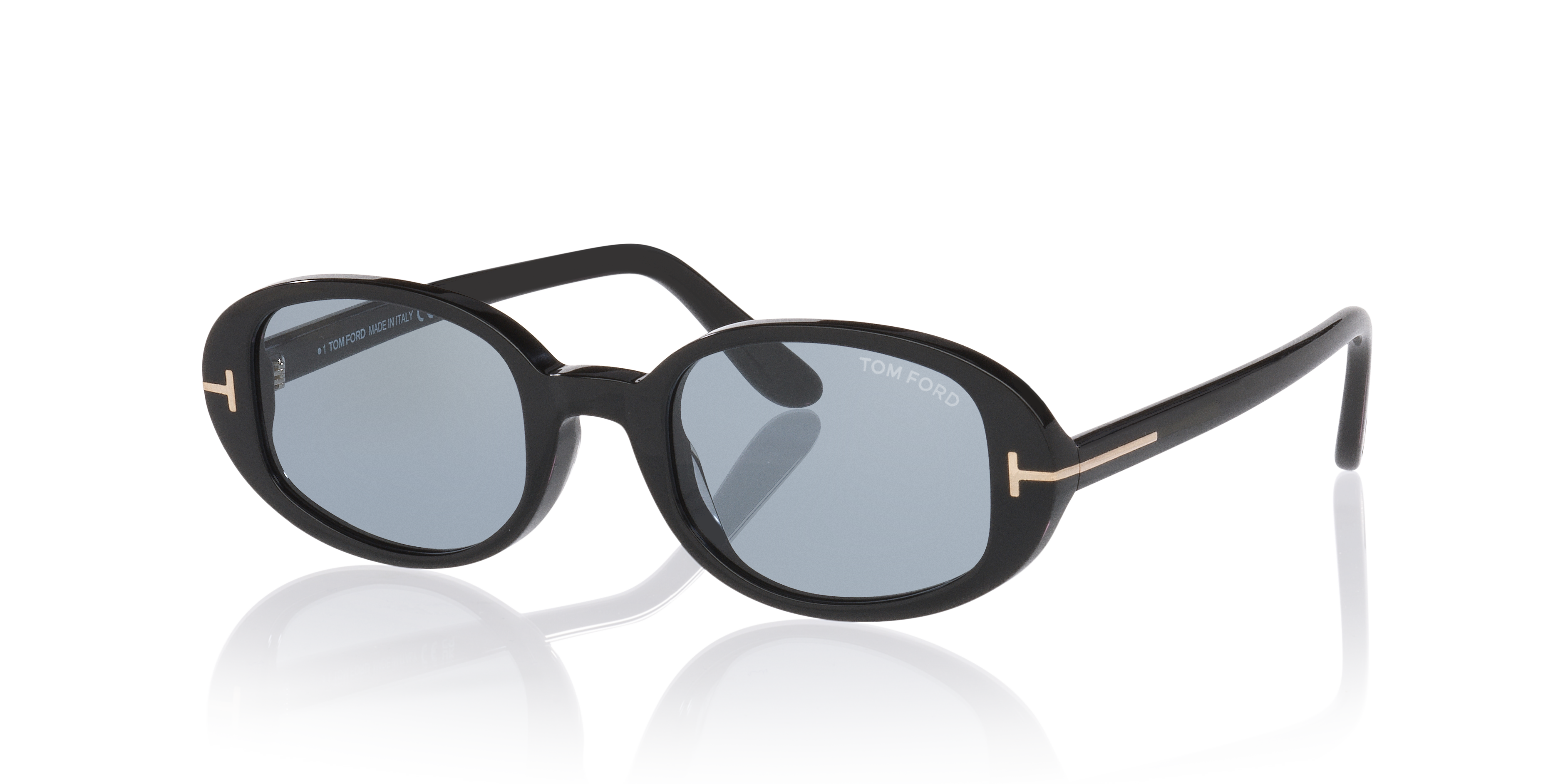 Tom Ford 889214643322 Oval Glänzendes Schwarz Vollrand Sonnenbrillen ...
